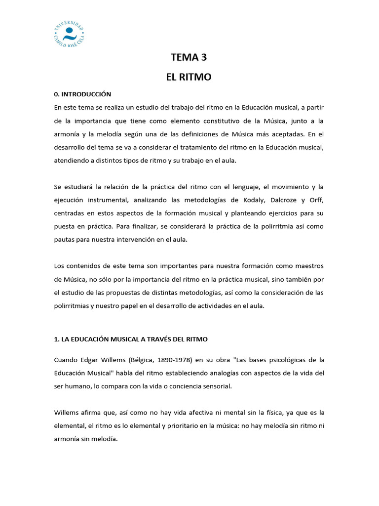 Tema 21, El Ritmo | PDF