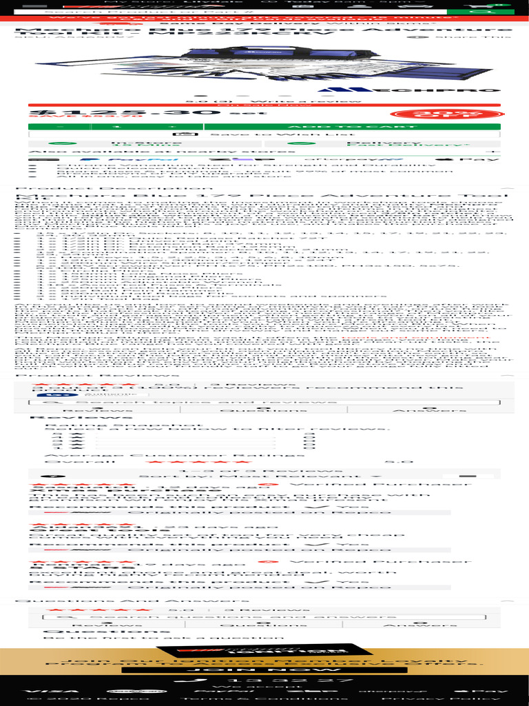 Mechpro Blue 179 Piece Adventure Tool Kit - MP223KCRV - Mechpro Blue ...