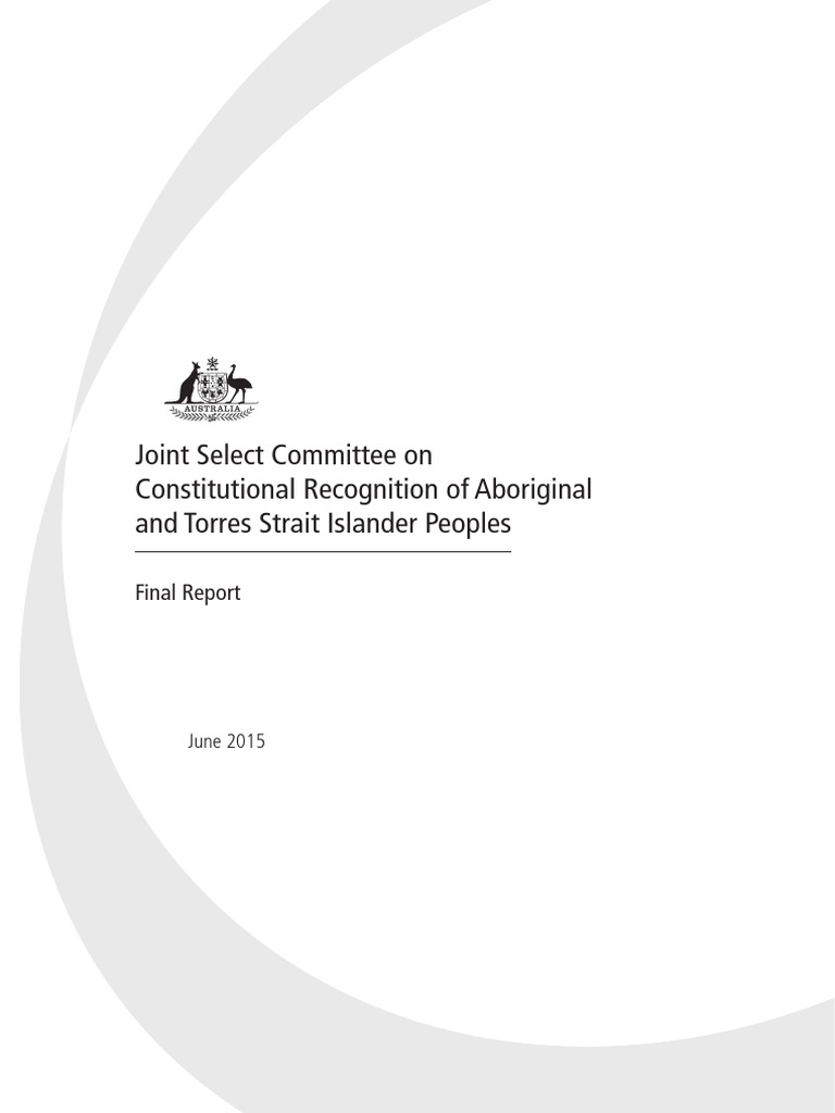 Joint Select Committee On Constitutional Recognition of Aboriginal and ...