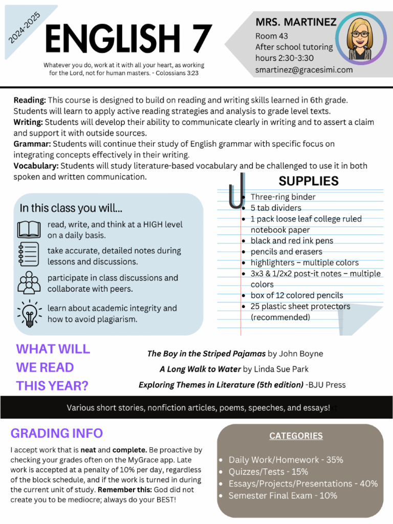 7th Grade Syllabus | PDF