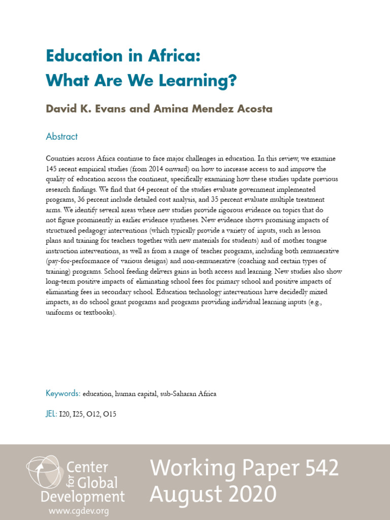 Education Africa What Are We Learning | PDF