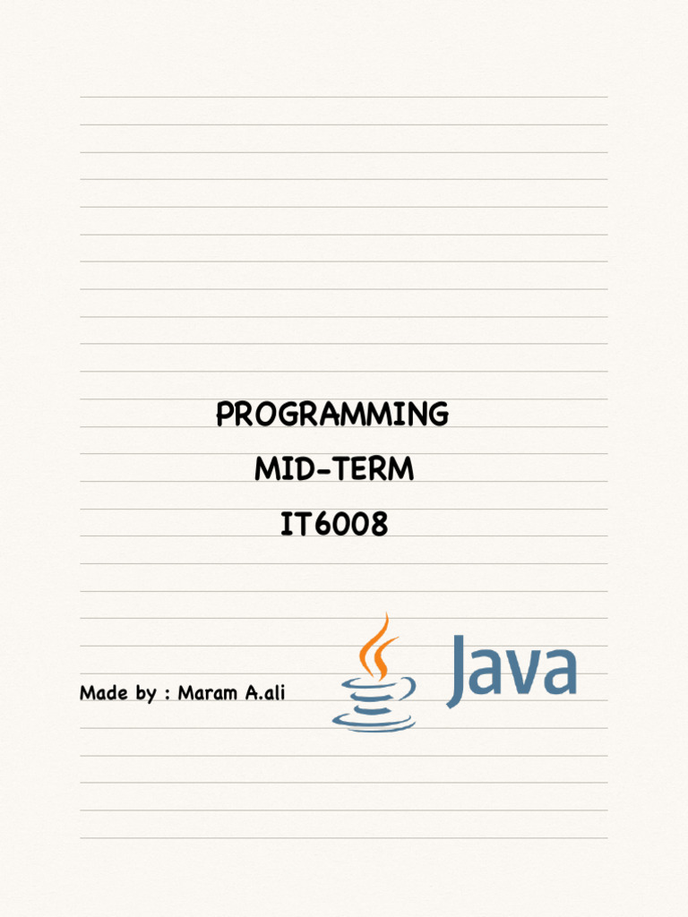 Programming Mid-Term | PDF