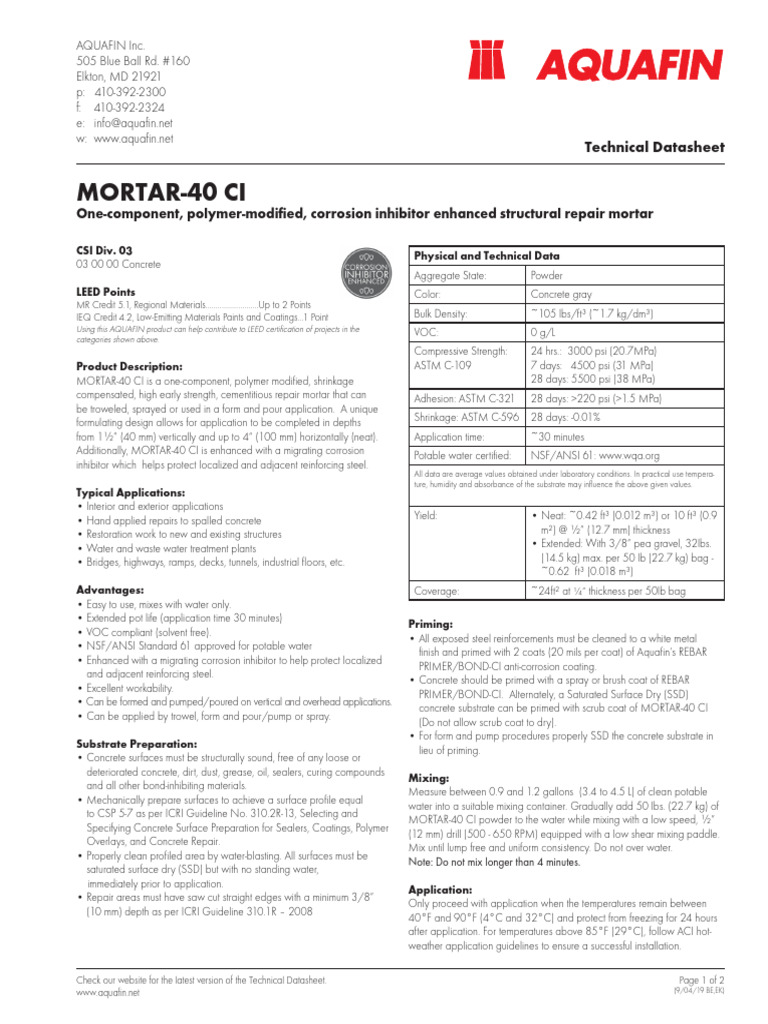 Material Data Sheets | PDF