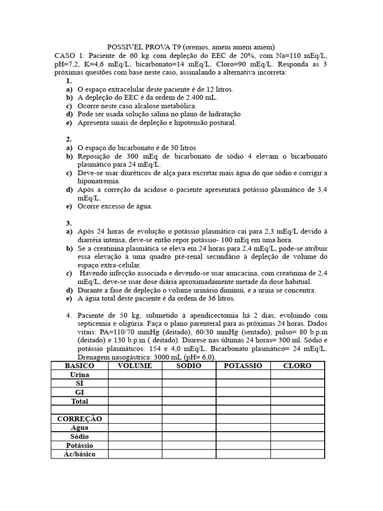 POSSIVEL PROVA T9 (Prova Da 23 Foi Igual) | PDF