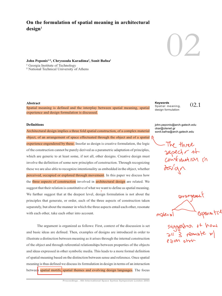 Lopez-K Spencer Anderson 02peponis Karadima Bafna Spatial-Meaning | PDF