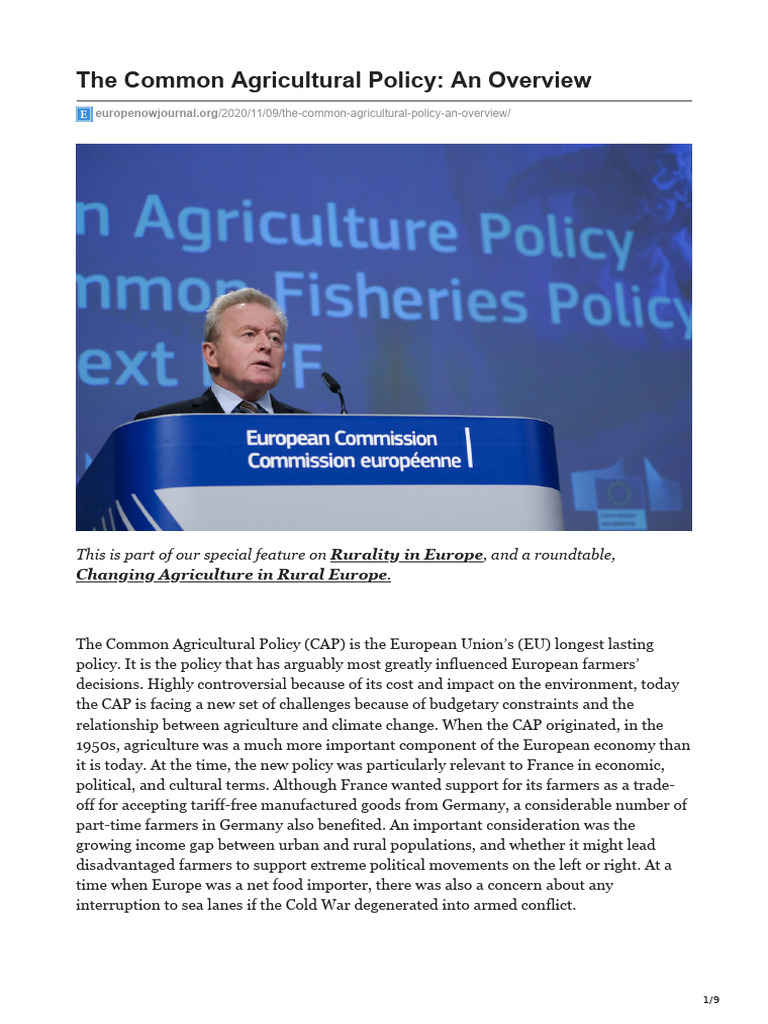 europenowjournal.org-The Common Agricultural Policy An Overview | PDF