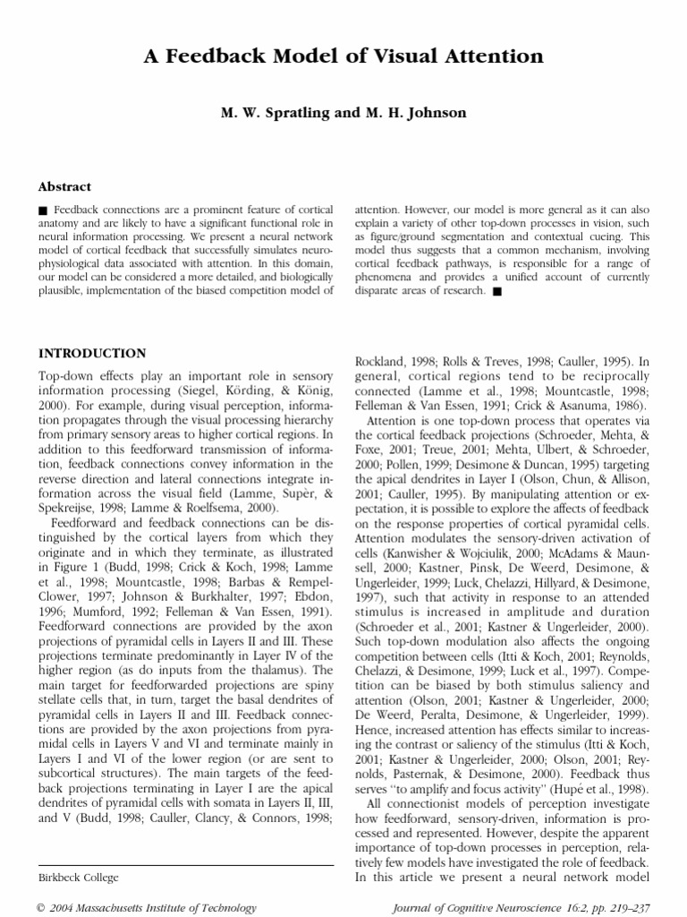 Visual Attention | PDF | Visual Cortex | Attention