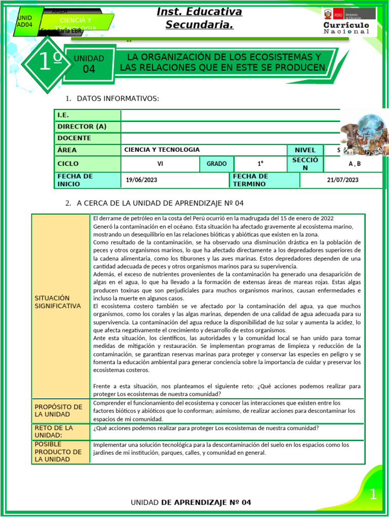 1º Unidad 4 Cyt - 2023 | PDF