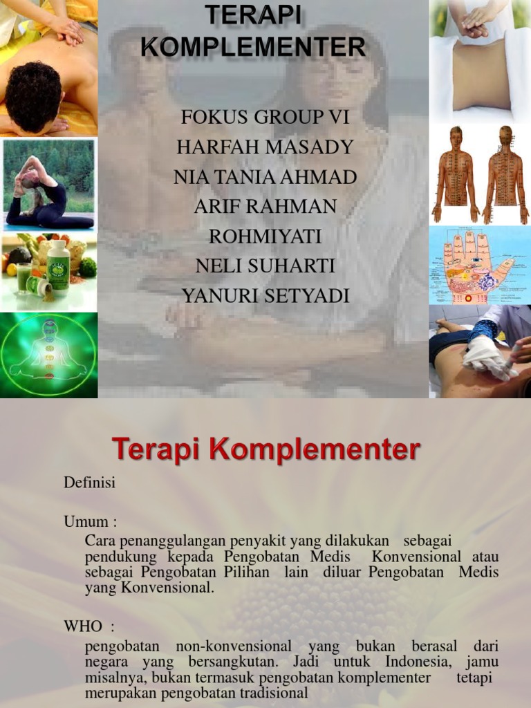 Terapi Komplementer di Indonesia: Definisi, Jenis, dan Regulasi | PDF | Pengembangan Diri