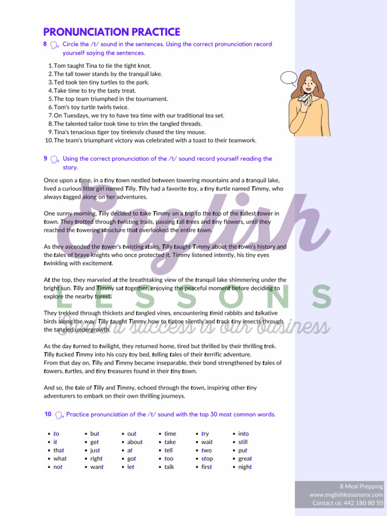 Pronunciation Practice of T Sound As in Toy | PDF