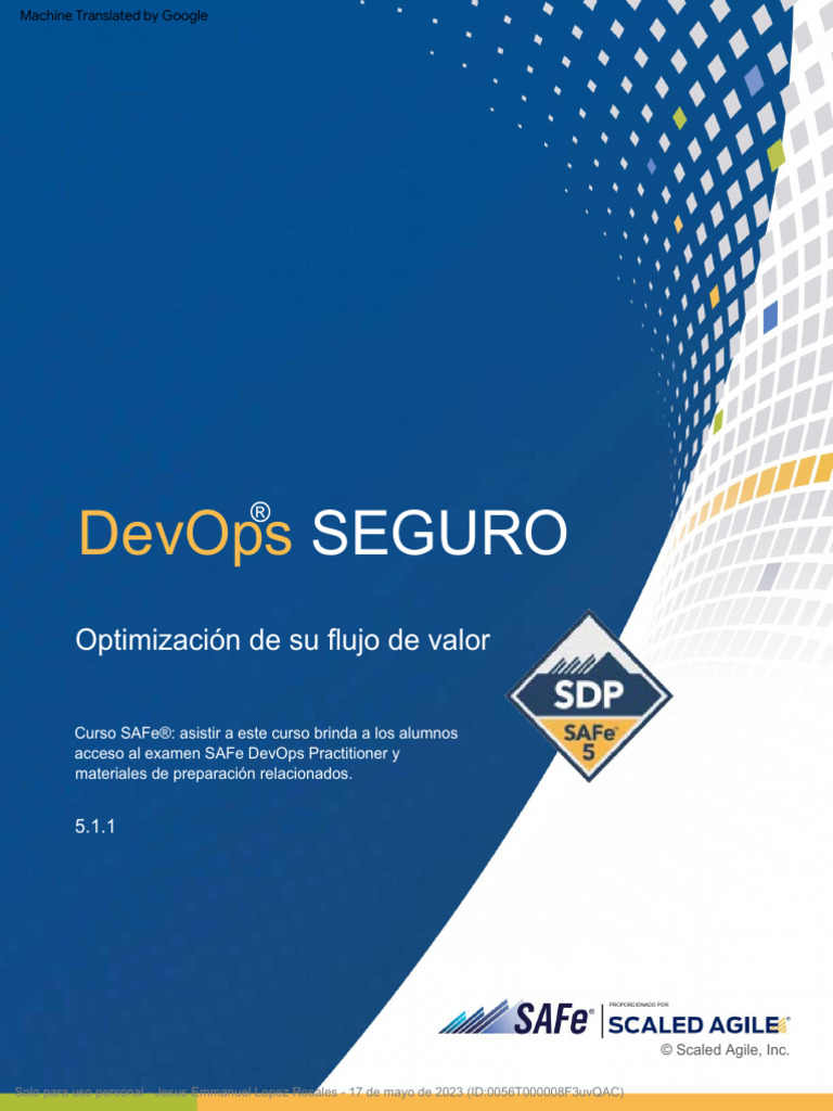 SAFe DevOps Digital Workbook (5.1.1) - Traduccion | PDF | Agile Software Development | Software ...