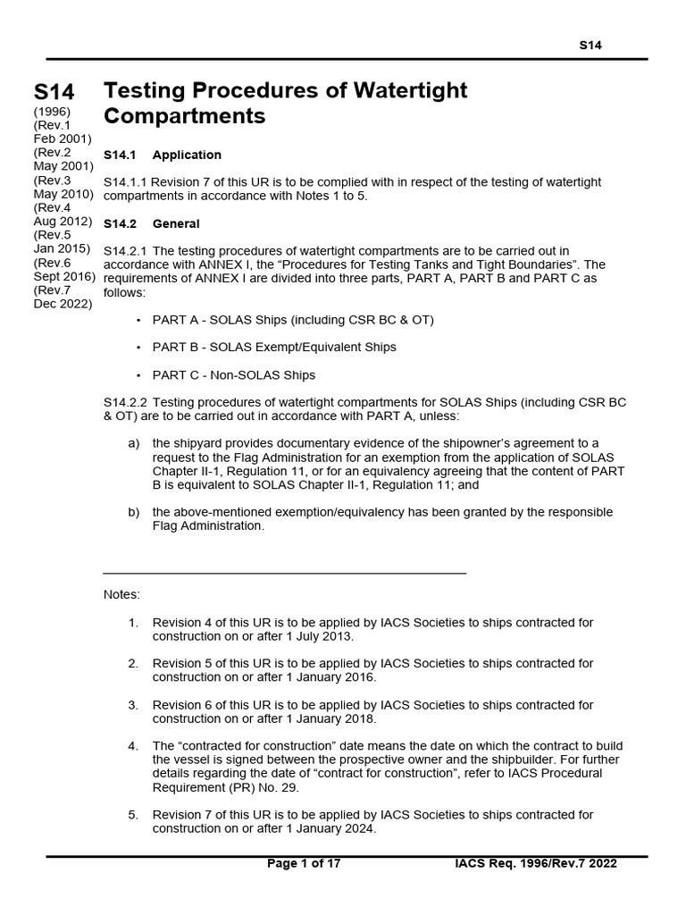 Testing Procedures of A Watertight Compartments | PDF | Leak | Welding