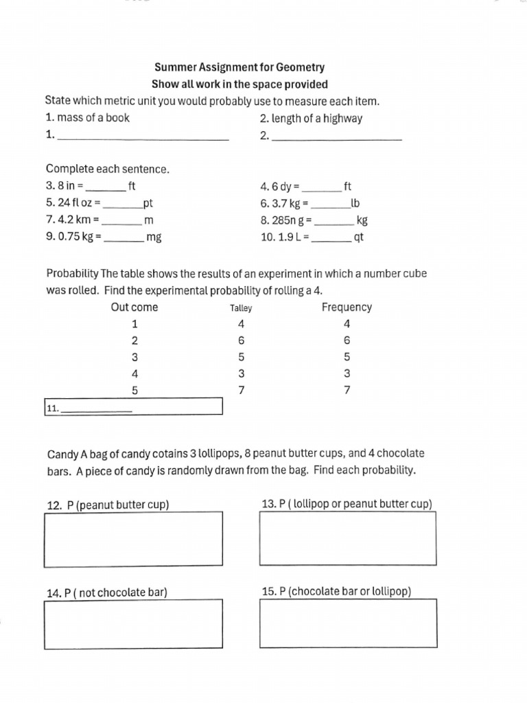 Geometry summer assignment | PDF