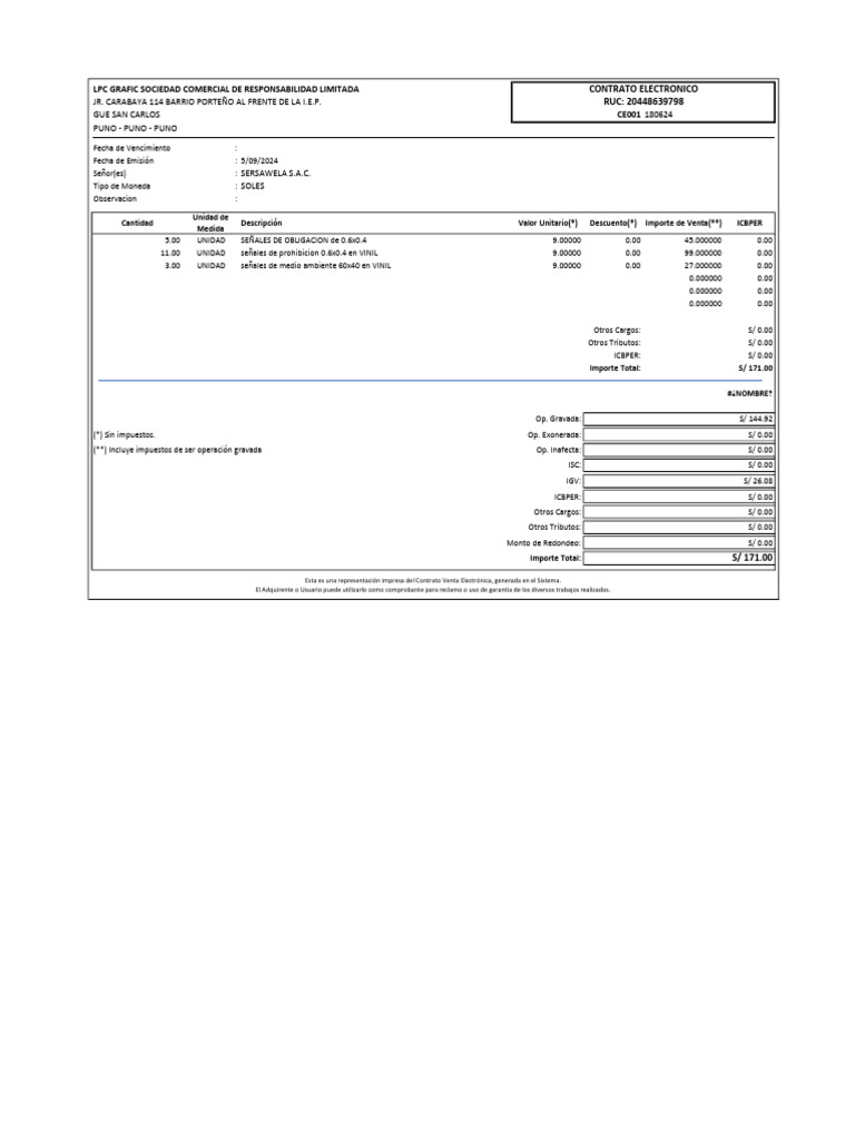 Proforma Todo en Vinil Arclad | PDF