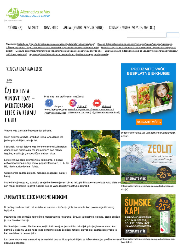 Vinova loza kao lijek | PDF