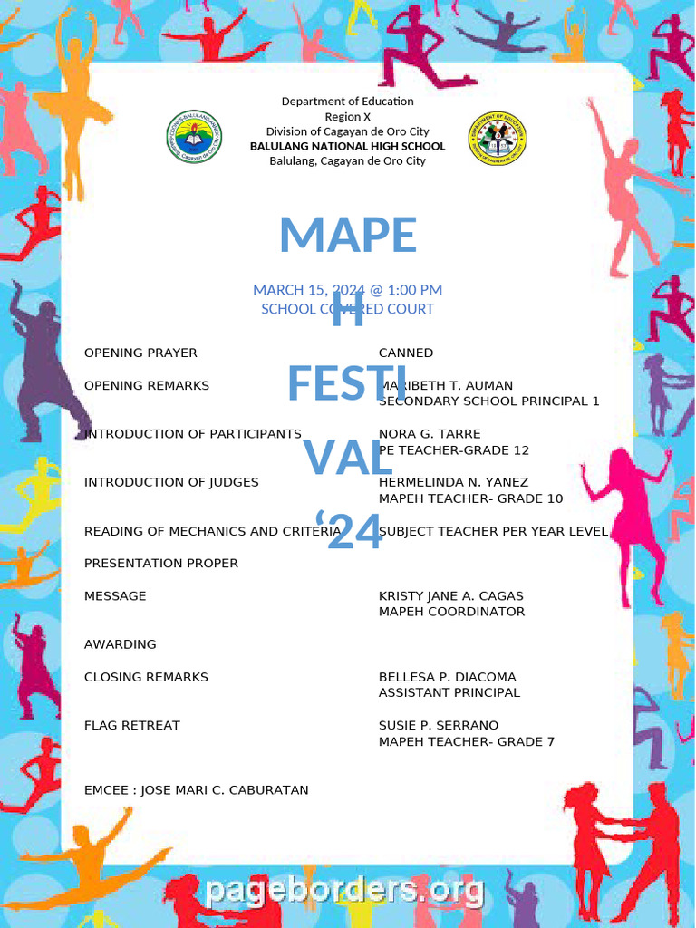 Mapeh Day Program | PDF