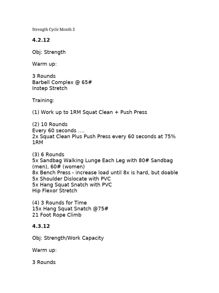 Strength Cycle 2 | PDF