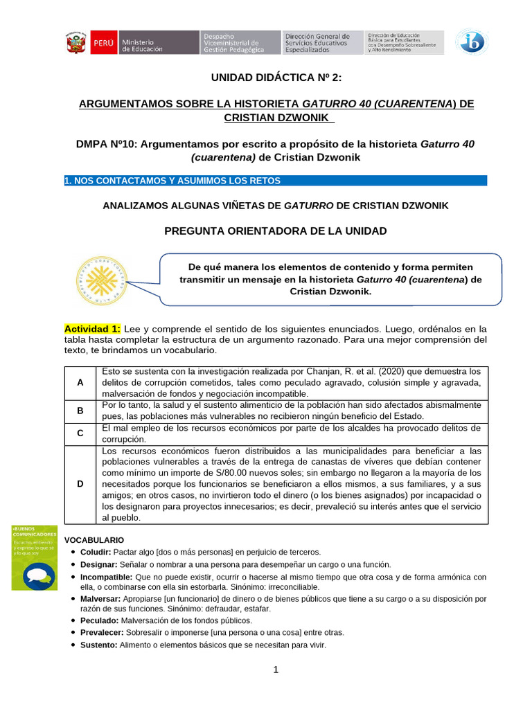 Dmpa N°10 - Lengua y Literatura - 3° Grado | PDF