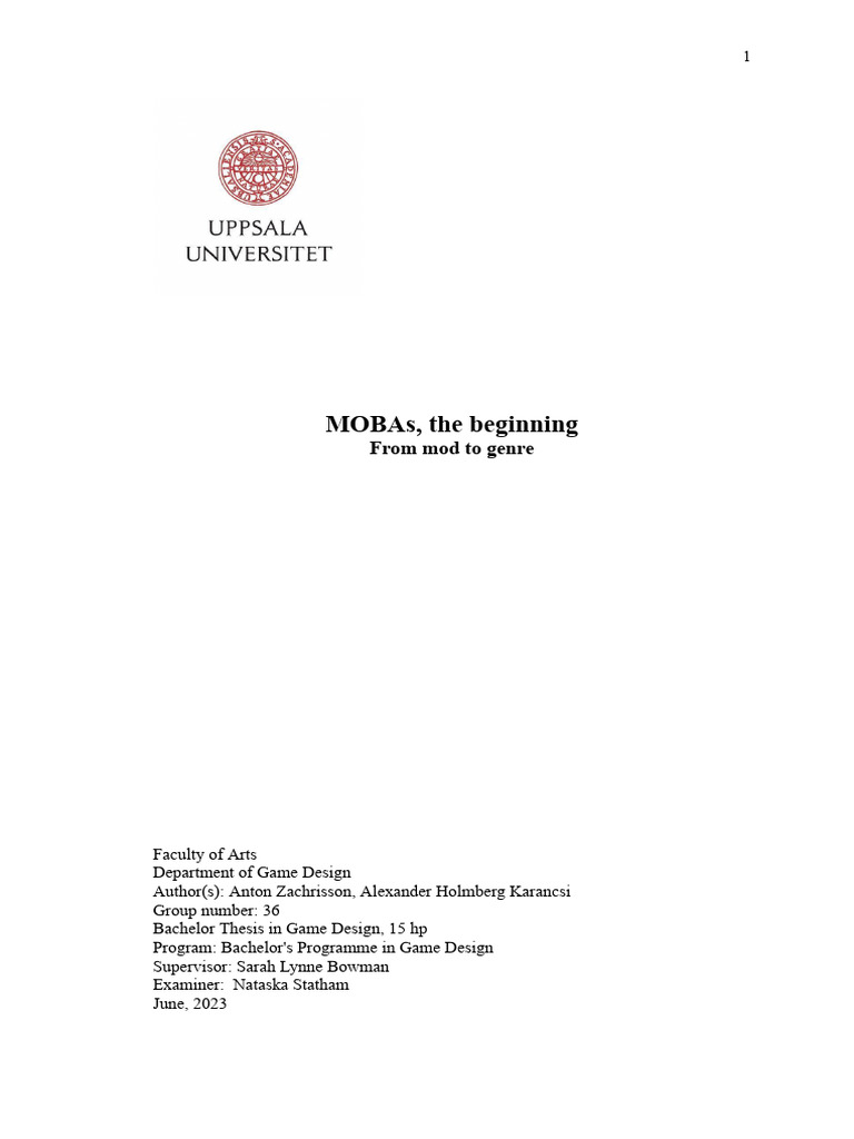 MOBAs, The Beginning | PDF