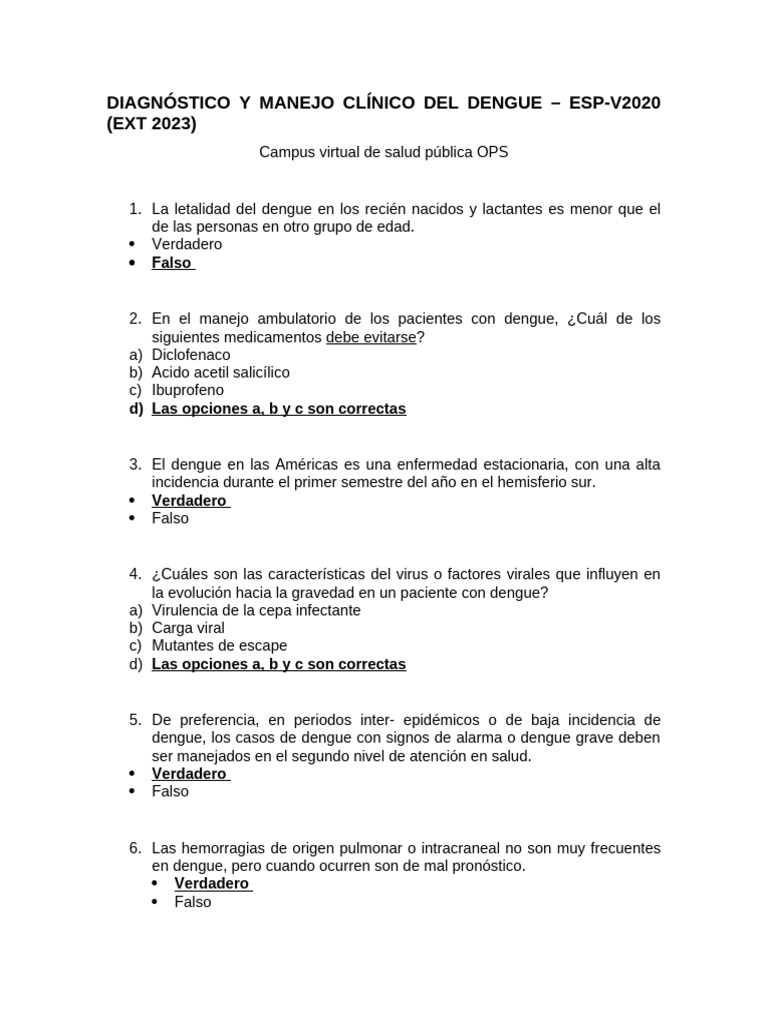 Curso Diagnóstico y Manejo Clínico Del Dengue | PDF