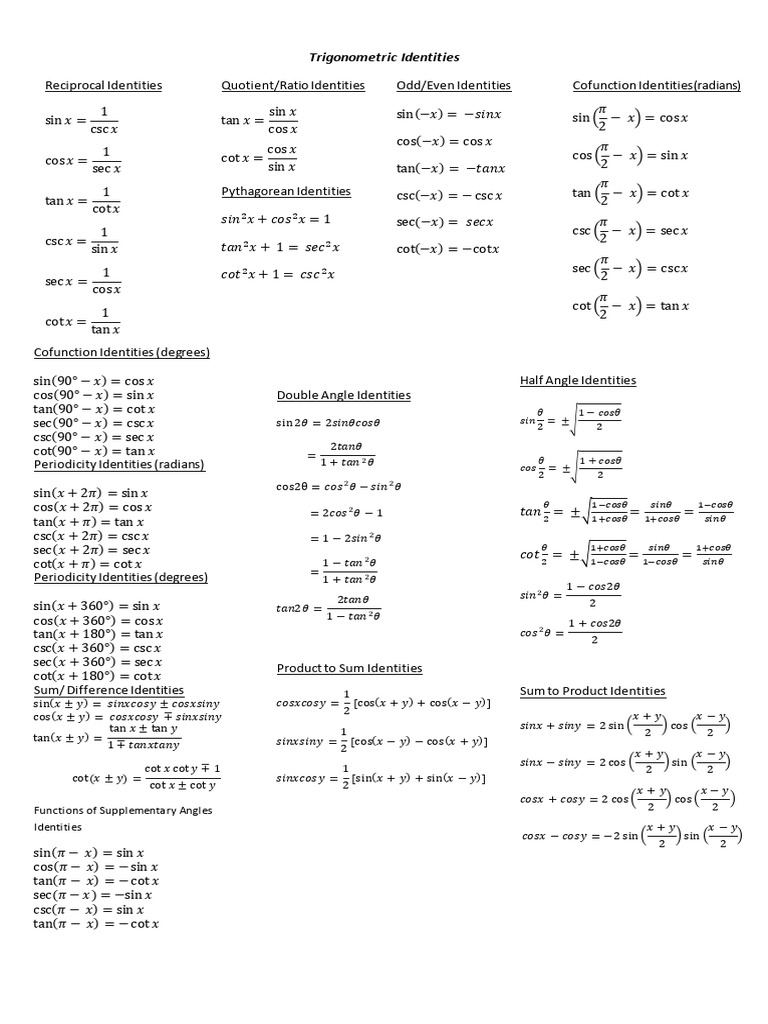 Trigonometric Identities | PDF