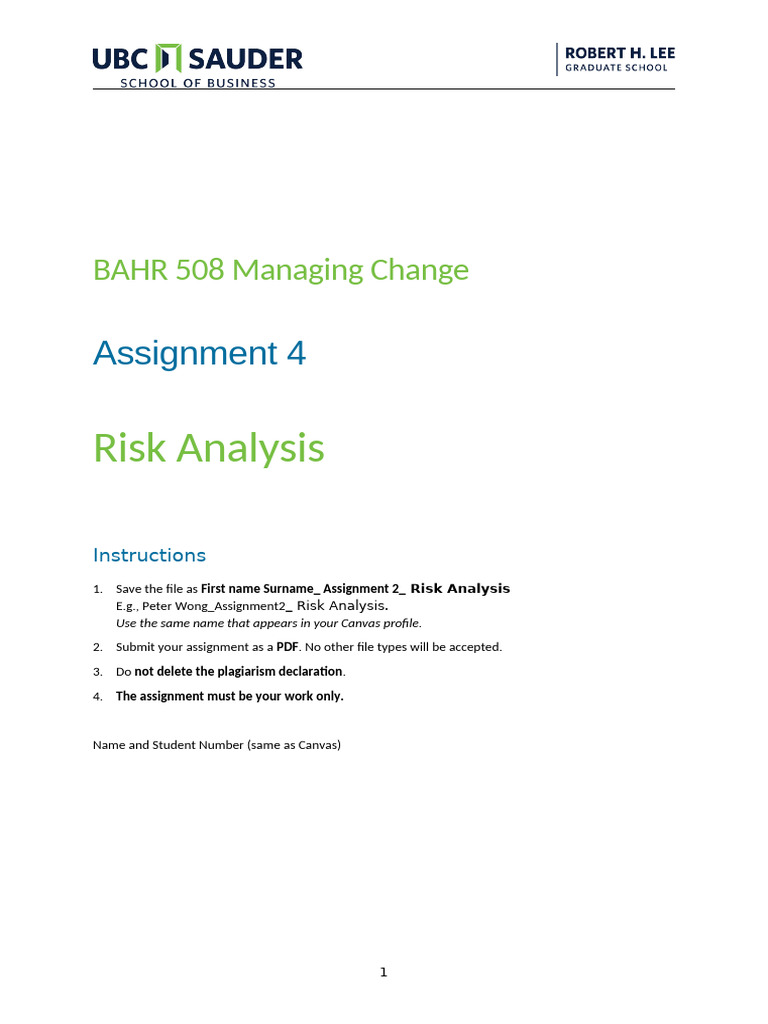 Assignment 4 Risk Analysis | PDF