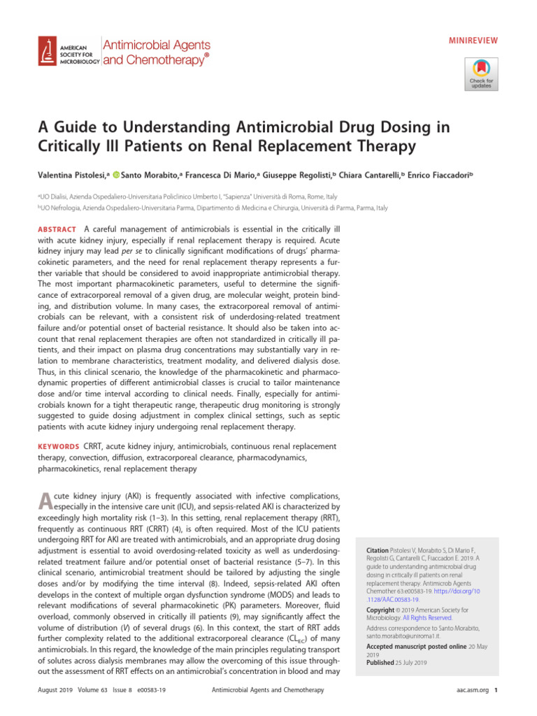 A Guide to Understanding Antimicrobial Drug Dosing in | PDF