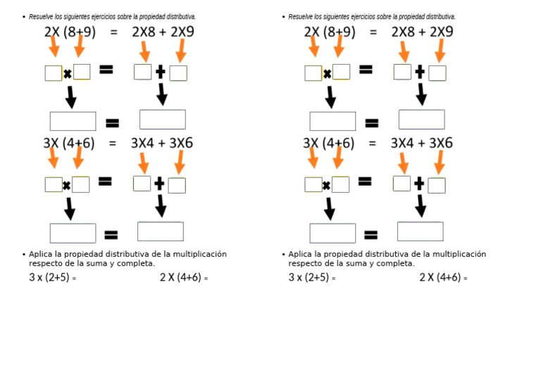 Resuelve Los Siguientes Ejercicios Sobre La Propiedad Distributiva | PDF