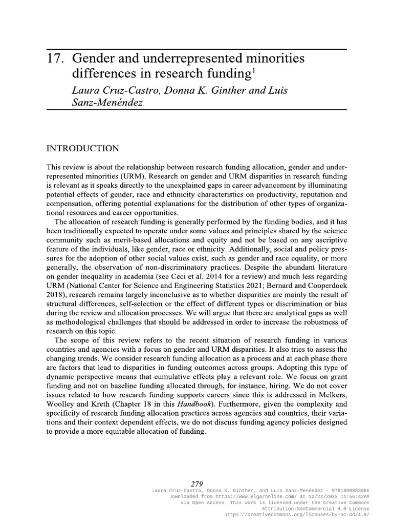 Gender and Underrepresented Minorities Differences in Research Funding ...
