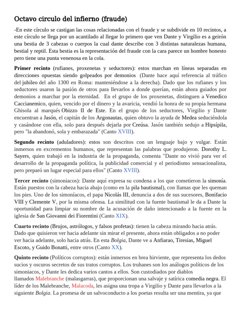 Octavo Circulo Del Infierno | PDF