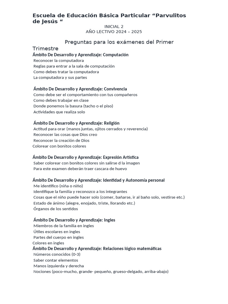 preguntas para examen 1 q 2024 | PDF