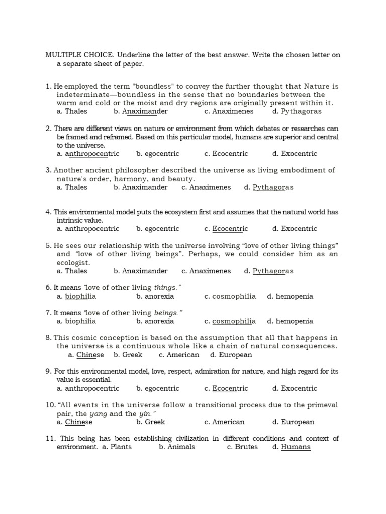 ANSWER KEY Q1 M7 PRE TEST | PDF