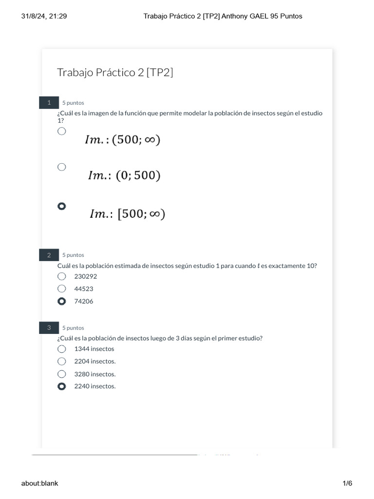Trabajo Práctico 2 (TP2) Anthony GAEL 95 Puntos | PDF