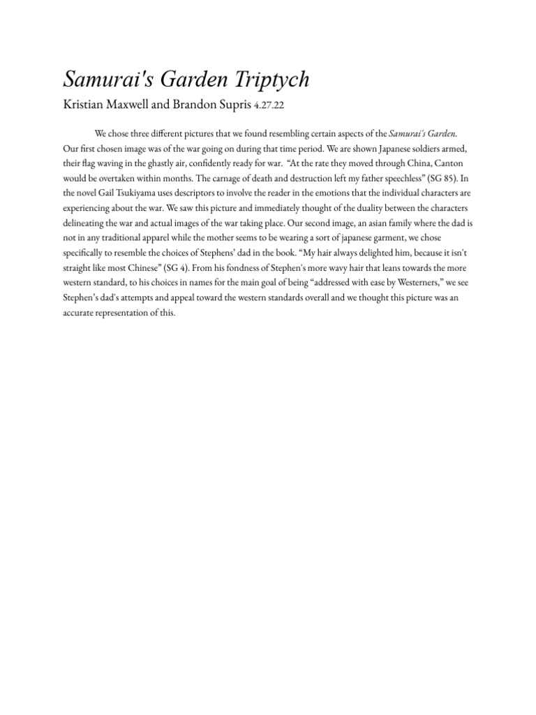 Samurai's Garden Triptych | PDF