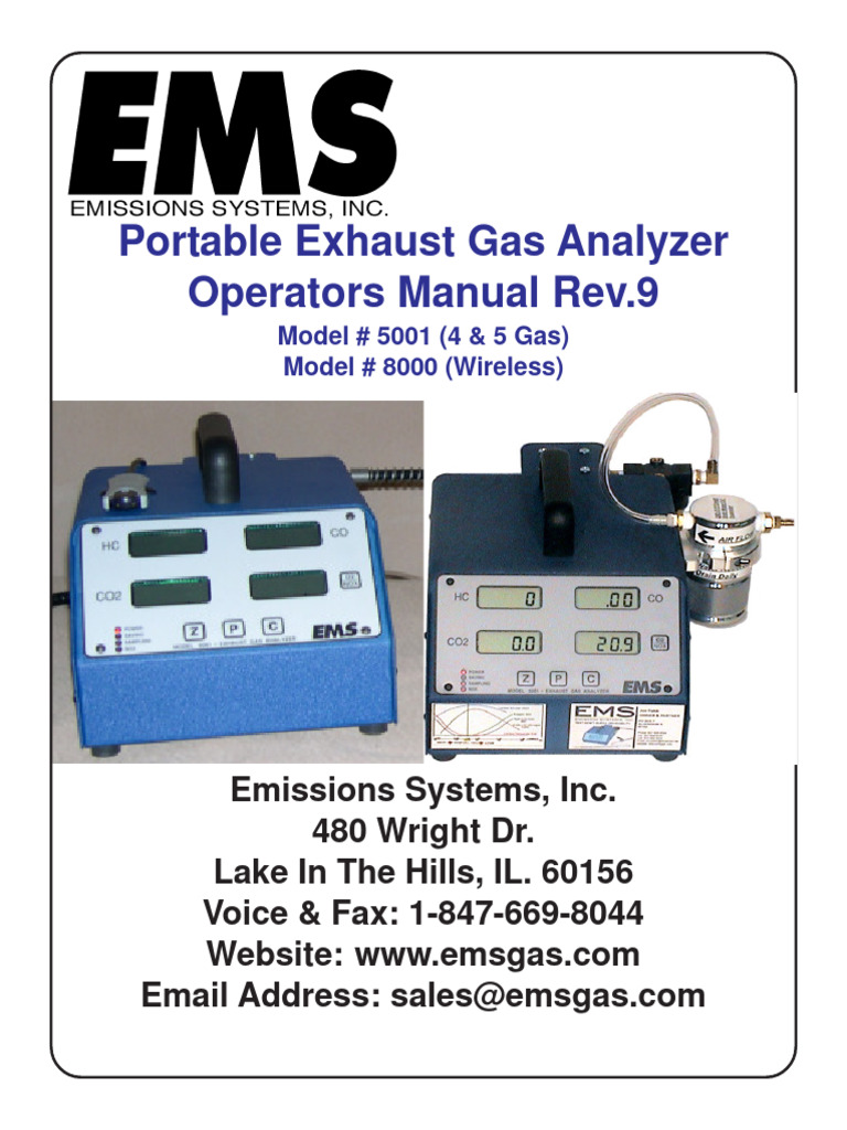 EMS 5001 Gas Analyser Operation | PDF