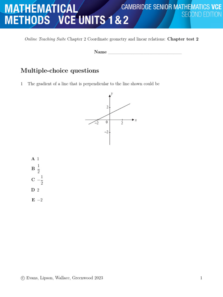 Chapter 2 Test 2 | PDF