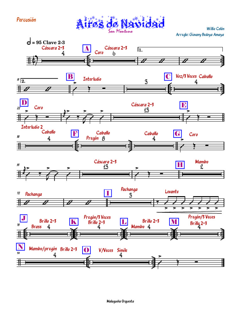 Aires de Navidad-Percusión | PDF