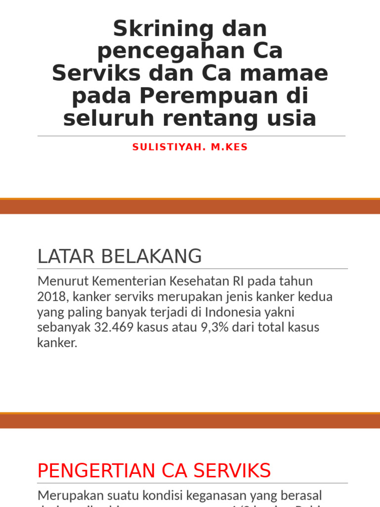 Skrining Dan Pencegahan CA Serviks Dan CA | PDF