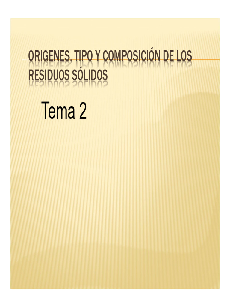 TEMA 2 Desechos Solidos | PDF