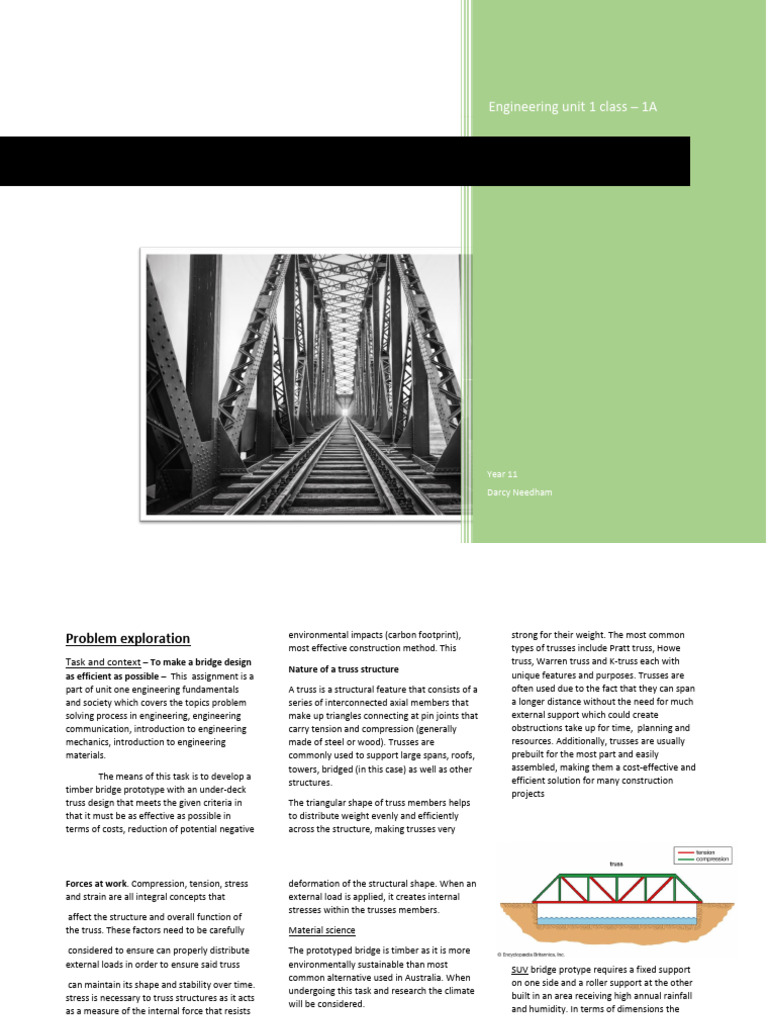 Engineering Truss Bridge | PDF