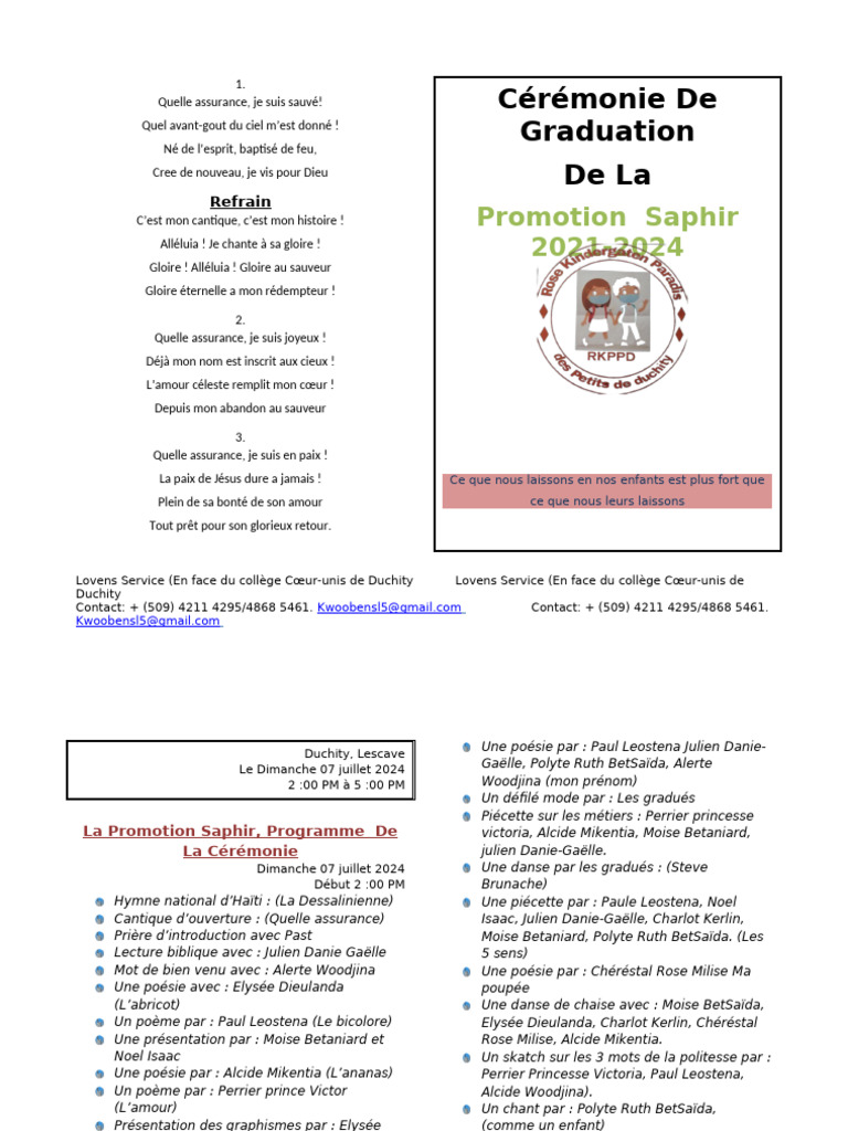 Cérémonie de Graduation | PDF