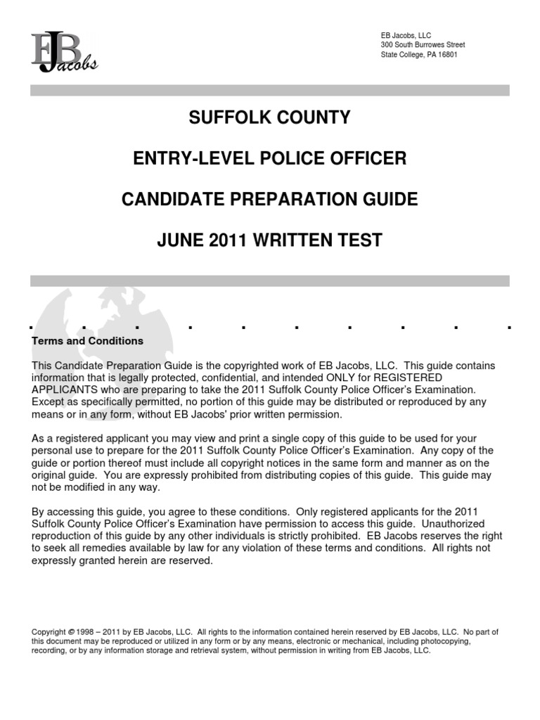 Police Officer Candidate Prep Guide | Test (Assessment) | Survey ...