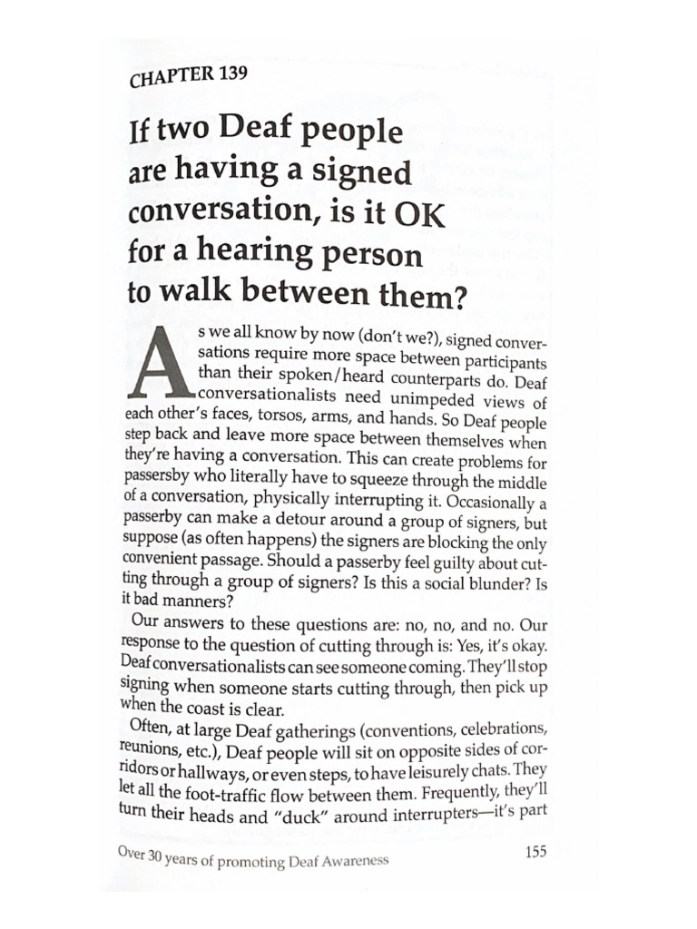If Two Deaf People Are Having A Signed Conversation, Is It OK For A ...