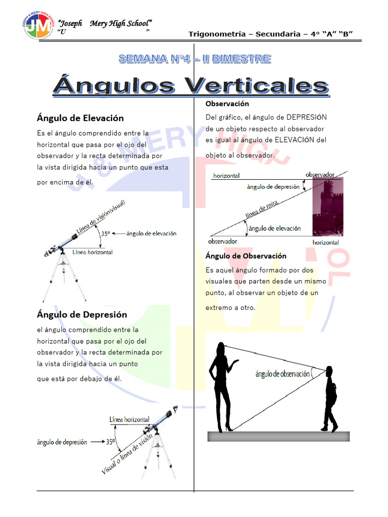 TRIGO 4° Ángulos Verticales | PDF