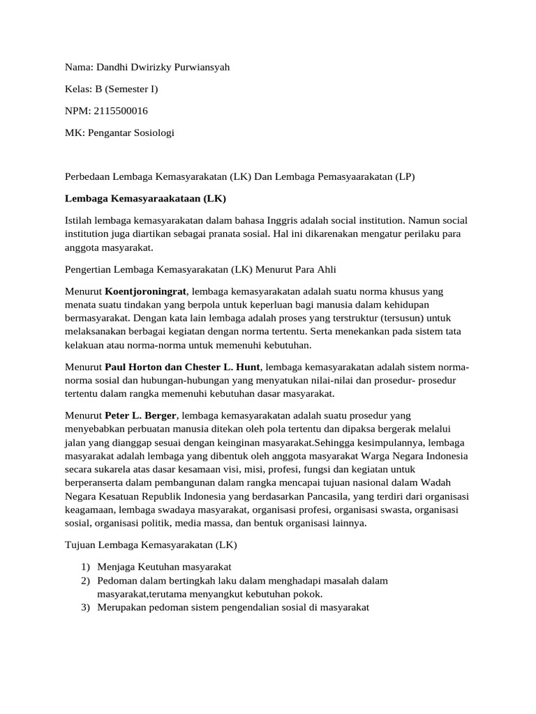 Perbedaan LK Dan LP | PDF