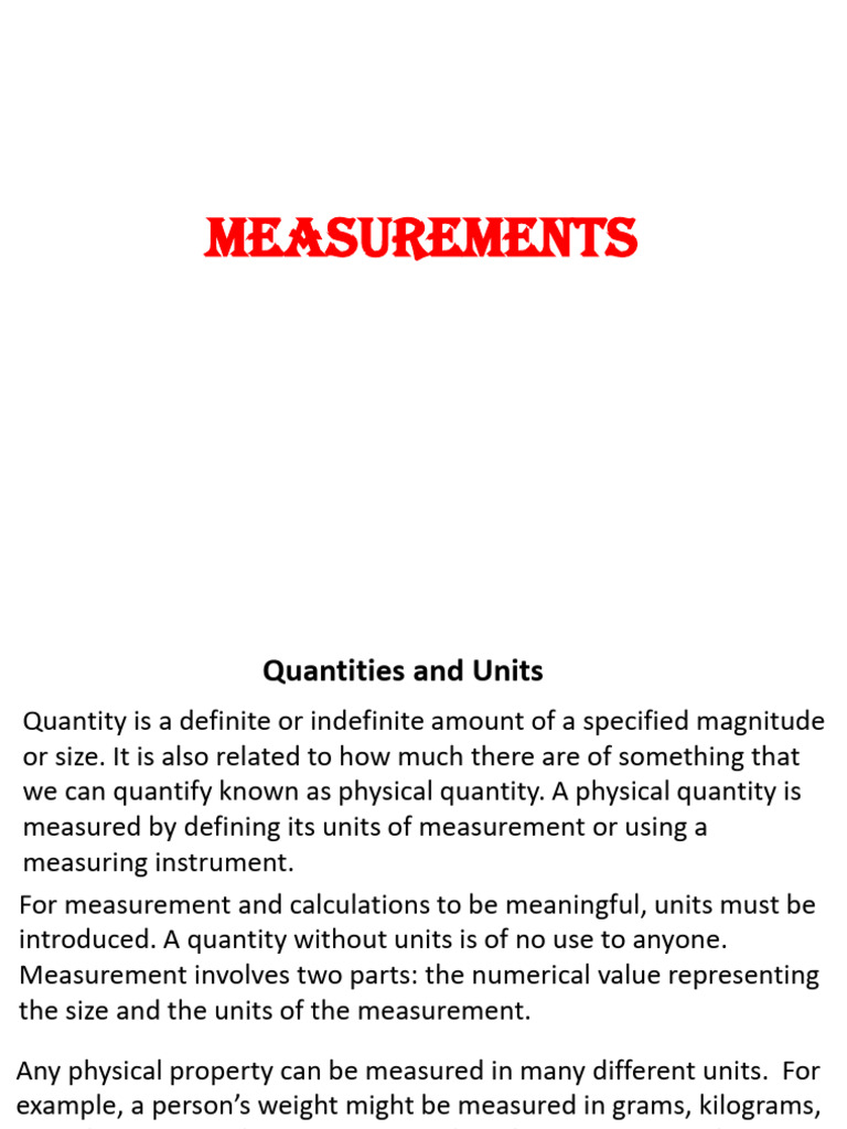 Understanding Measurements and Units | PDF | Measurement | Science ...