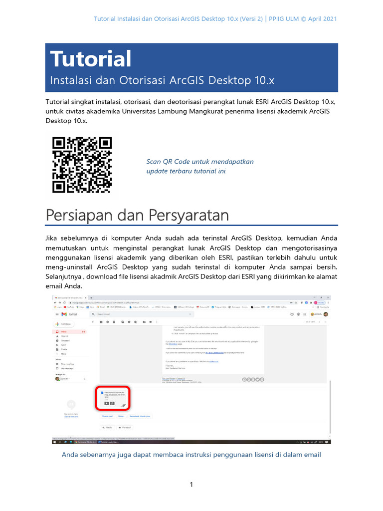 Tutorial Instalasi Dan Otorisasi ArcGIS Desktop 10x Academic License | PDF