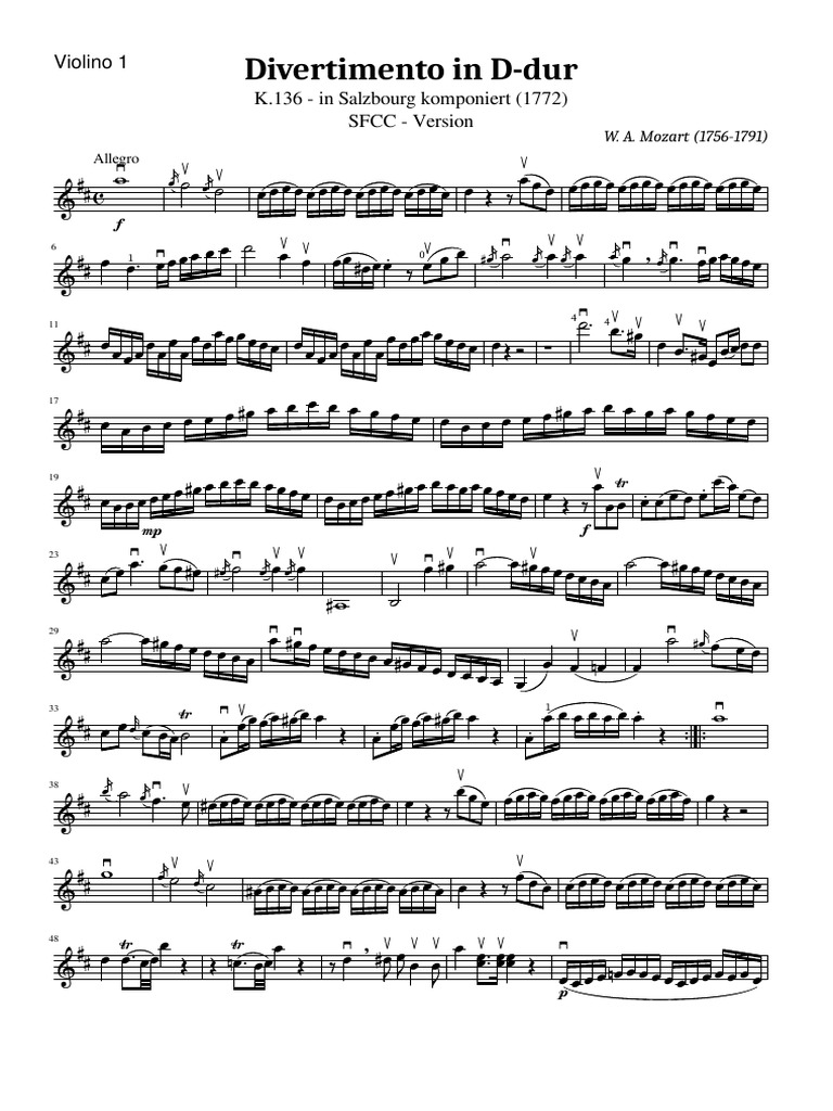 Mozart K136 | PDF