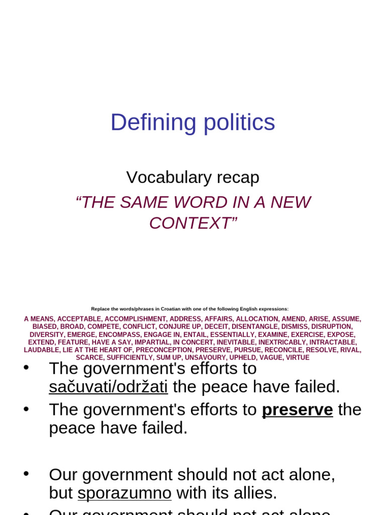 Defining Politics - The Same Word in A New Context 2 | PDF