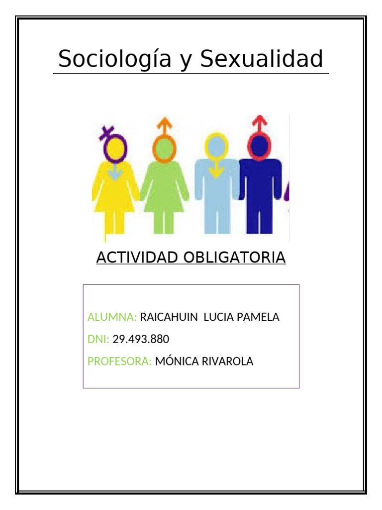 1er Trab Sociología y Sexualidad | PDF | La sexualidad humana | Ciencias sociales